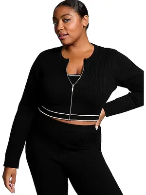 Victoria's Secret Luxe Cable-knit Cardigan - Black