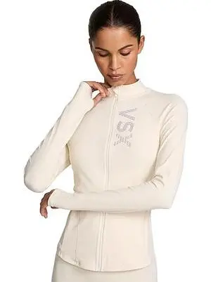 Victoria's Secret VSX Elevate™ Full-Zip Jacket White,ivory