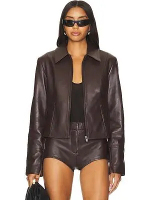 LAMARQUE Oceana Leather Jacket Brown