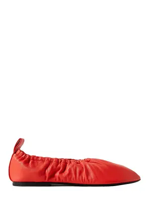 JIL SANDER Leather Ballet Flats - Red
