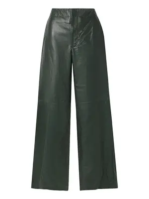 Ulla Johnson Lotti Wide-leg Leather Pants - Green
