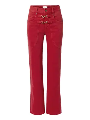 Isabel Marant Brinley Embellished High-rise Jeans - Red