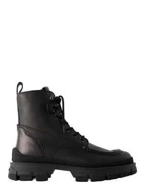 Moncler Hevea City Leather Boots - Black