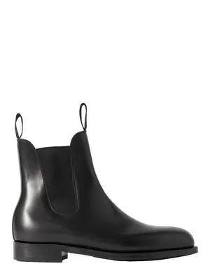J.M. WESTON Leather Chelsea Boots - Black