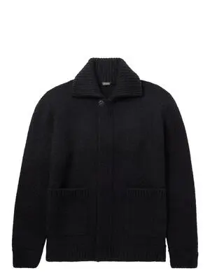 Zegna Brushed-knit Field Jacket - Black