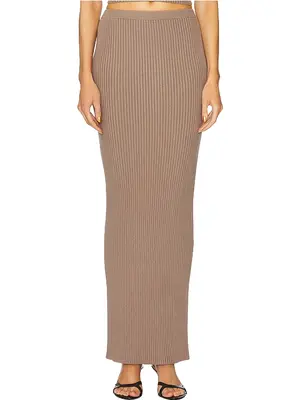 EAVES Ashlee Slinky Knit Skirt - Taupe