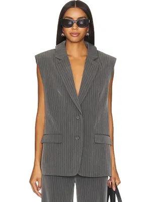 GESTUZ Joelle Waistcoat - Grey Pinstripe