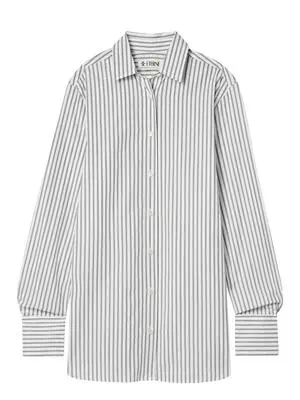 Eterne Striped Cotton-poplin Shirt - Blue