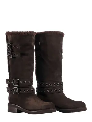 LE SILLA Harley Buckled Knee-high Boots - Brown