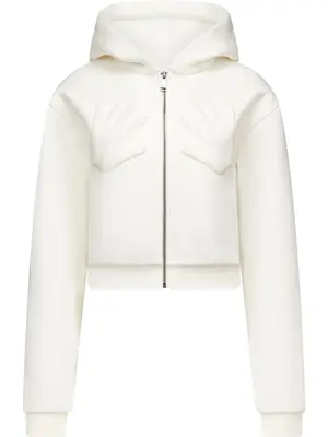 AREA Embossed Handprint Zip-up Hoodie - White