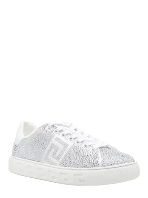 Versace Crystal Greca Sneakers - White