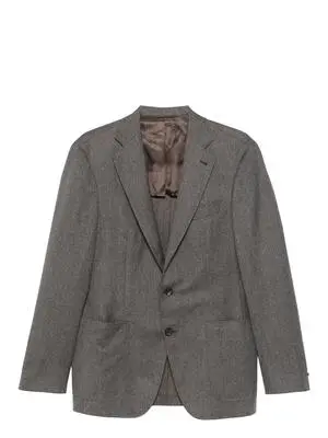 Canali Mélange-effect Blazer - Brown