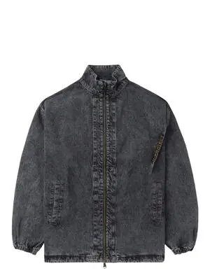 Y/PROJECT Y/Project Washed Denim Zip-Up Jacket With Embroidered Logo