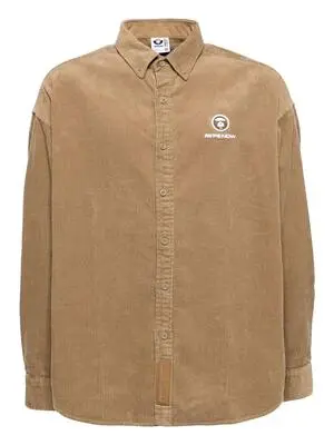 AAPE BY *A BATHING APE® Logo-patch Corduroy Shirt - Brown
