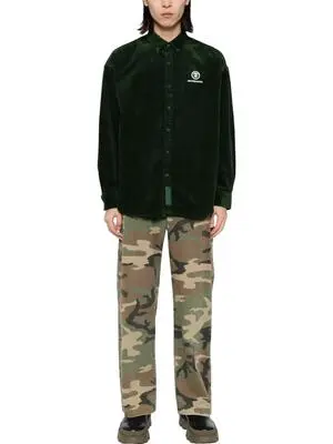 AAPE BY *A BATHING APE® Logo-patch Corduroy Shirt - Green