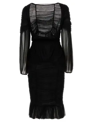 TOM FORD Semi-sheer Midi Dress - Black