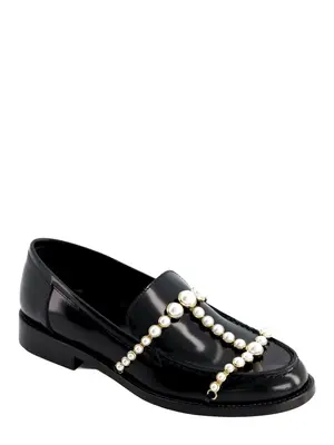 Giambattista Valli Pearl-embellished Loafers - Black