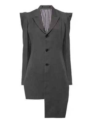 Yohji Yamamoto Asymmetric Single-breasted Blazer - Grey