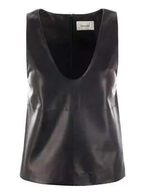 Saint Laurent Leather Top - Black