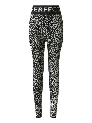 Perfect Moment Jacquard Base Layer Legging - Snow-leopard