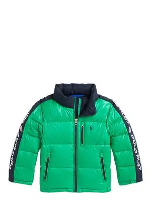 Ralph Lauren Logo Down Hooded Jacket Billiard Green