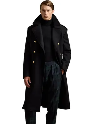 Ralph Lauren Hand-Tailored Wool-Cashmere Topcoat Black