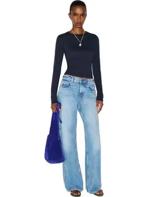 REFORMATION Ezra Slim Fit Long Sleeve Tee - Blue