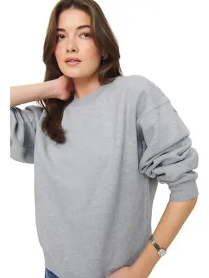 REFORMATION Emma Classic Crewneck Sweatshirt - Grey