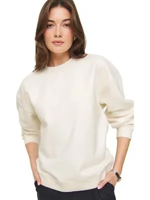 REFORMATION Emma Classic Crewneck Sweatshirt - Ivory