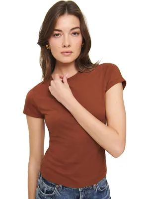 REFORMATION Max Slim T-Shirt Fig Jam