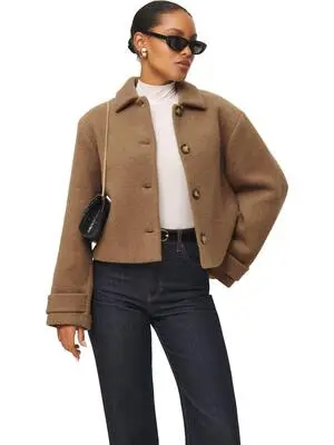 REFORMATION Enzo Relaxed Fit Jacket - Natural