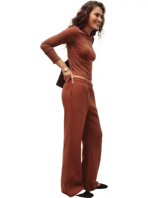 REFORMATION Kira Wide Leg Sweatpant Fig Jam