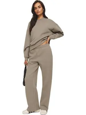 REFORMATION Kira Wide Leg Sweatpant Taupe
