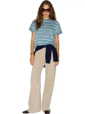 REFORMATION Rowan Crew T-shirt - Blue