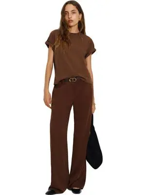 REFORMATION Reformation Rowan Crew T-Shirt Brown