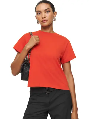 REFORMATION Rowan Crew T-Shirt Paprika