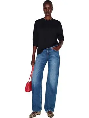 REFORMATION Asher Oversized Long Sleeve T-shirt - Black