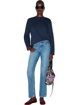 REFORMATION Asher Oversized Long Sleeve T-shirt - Blue