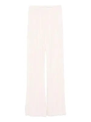FORTE_FORTE Pleated Crepe Trousers - Ivory
