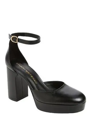 STUART WEITZMAN Stuart Weitzman Dayna Platform Pump Black Leather