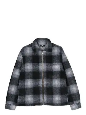 StÜssy Shadow Plaid Sherpa Zip Black