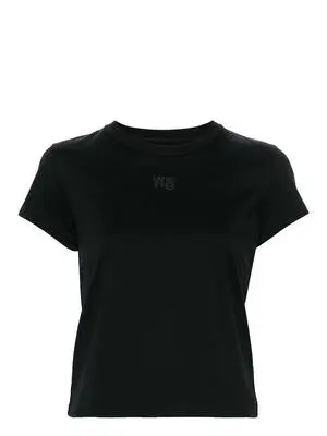 Alexander Wang Essential Jsy Shrunk Logo Tee - Black