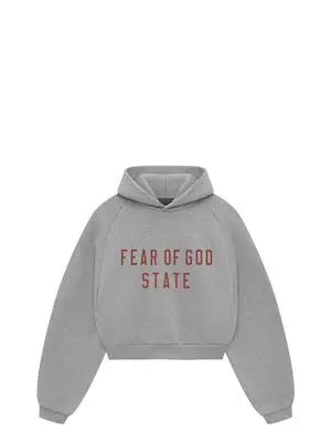 Fear Of God Essentials Fleece Cropped Hoodie - Dark Heather