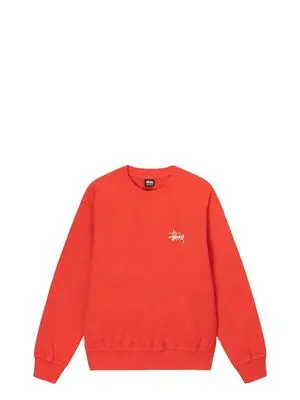 StÜssy Basic Pigment Dyed Crewneck Sweatshirt - Tomato