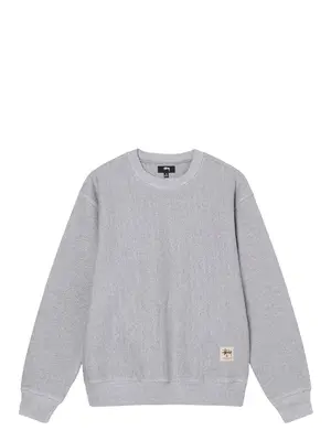 StÜssy Contrast Stitch Crew Neck Sweater - Grey Heather