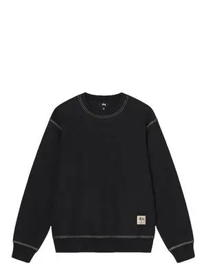 StÜssy Contrast Stitch Label Crew Sweater - Black
