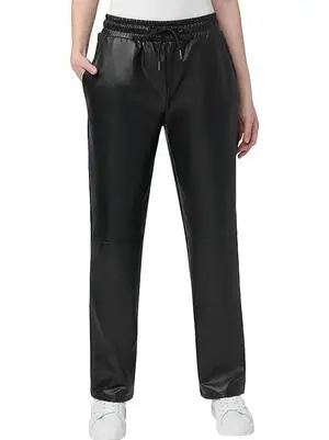Hue Faux Leather Pants - Black
