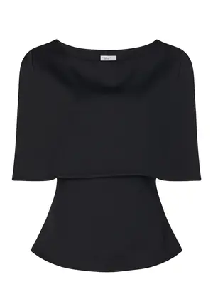 Rosetta Getty Cape Design Blouse - Black