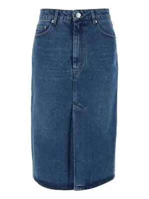 AMI AMI Paris Pencil Denim Skirt