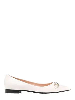 Gucci Horsebit-detail Ballerina Shoes - Neutrals
